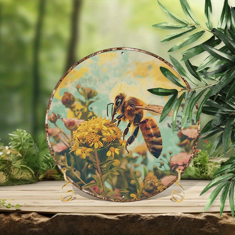 Round Aluminum Sign Metal Sign Bee Every Little Thing Gonna - Temu Canada