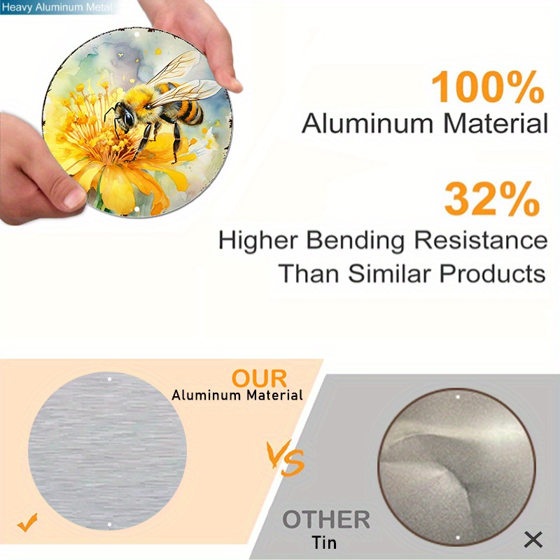 Round Aluminum Sign Metal Sign Funny Signs Bee Summer - Temu