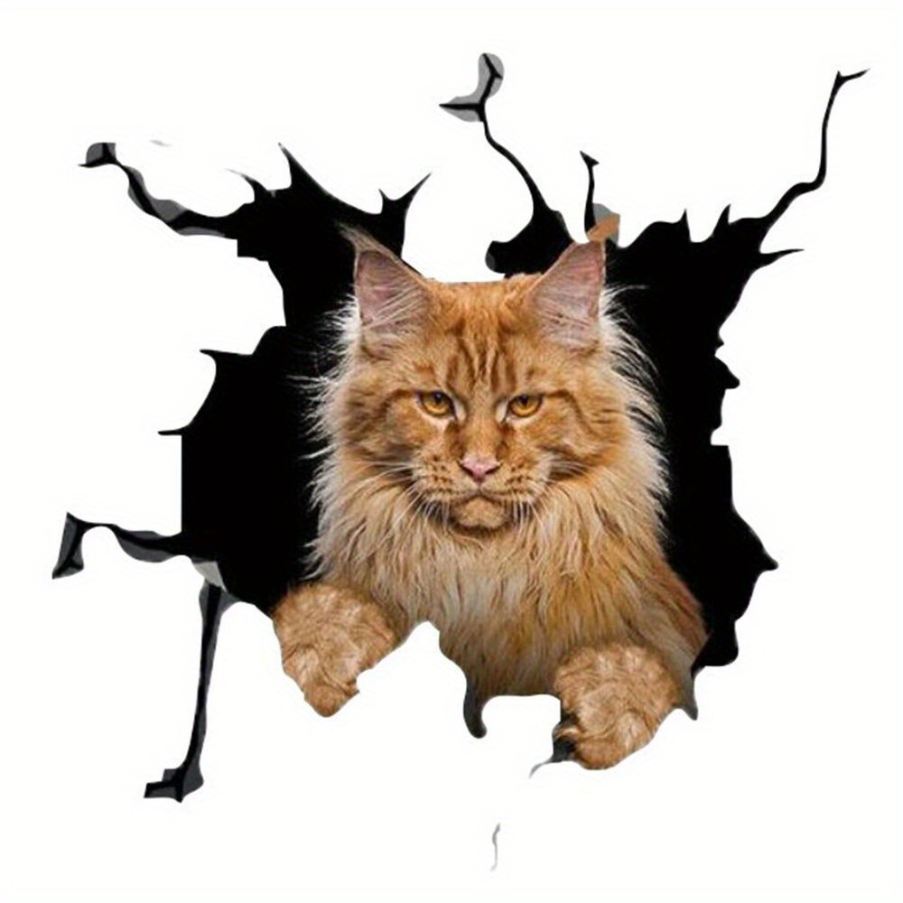 Vinyl Cute Cat Pattern Decorative Decal Car Hood Body Window - Temu