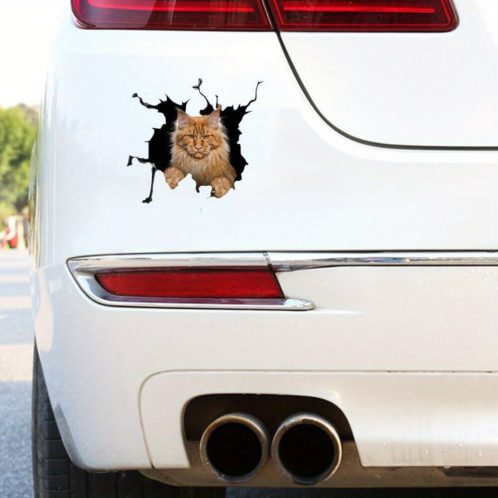 Vinyl Cute Cat Pattern Decorative Decal Car Hood Body Window - Temu