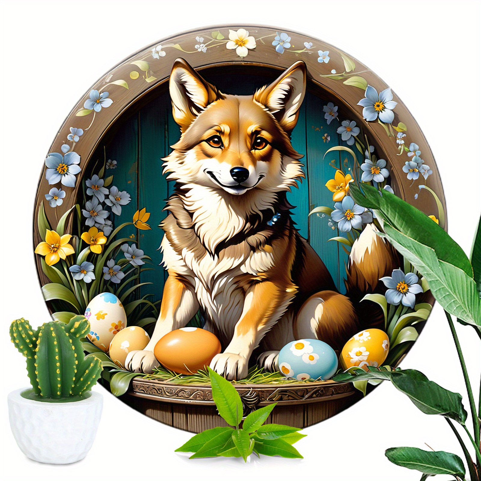 Round Tin Painting Retro Iberian Wolf Metal Tin Sign Easter - Temu Canada