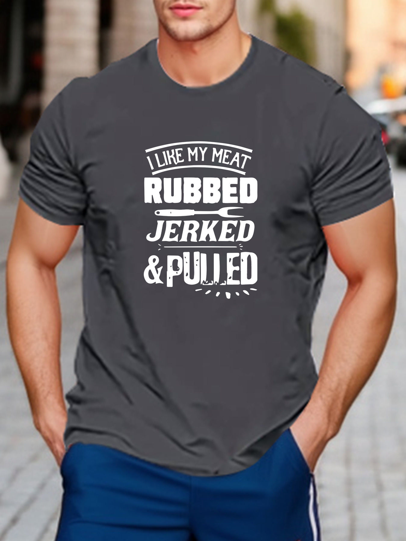 JEG ELSKER MIT KØD Kreativt Bogstaver Tryk Rund Hals - Temu Denmark