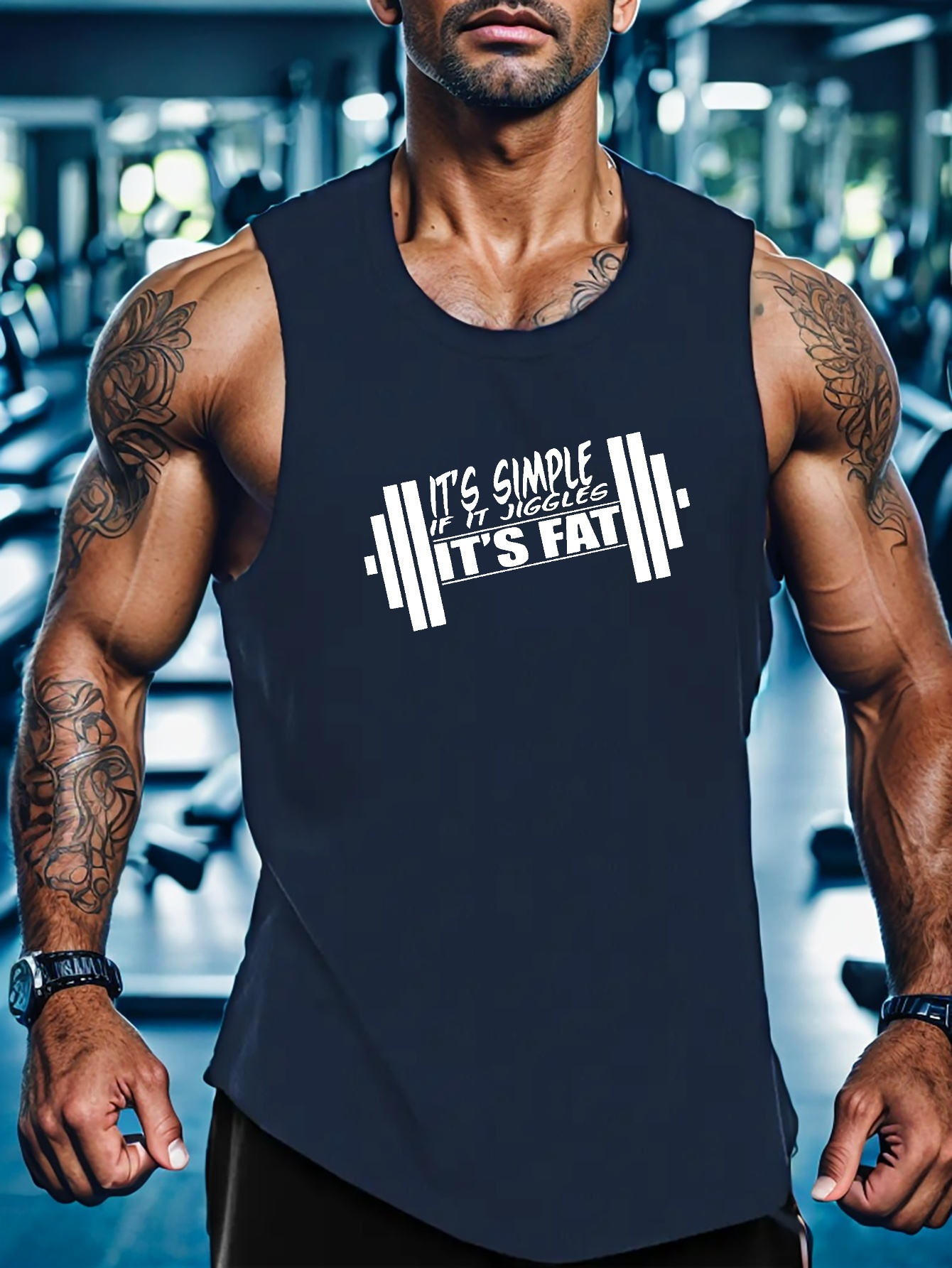 Haltertops Voor Mannen Met Barbell print Ideaal Voor De - Temu Belgium