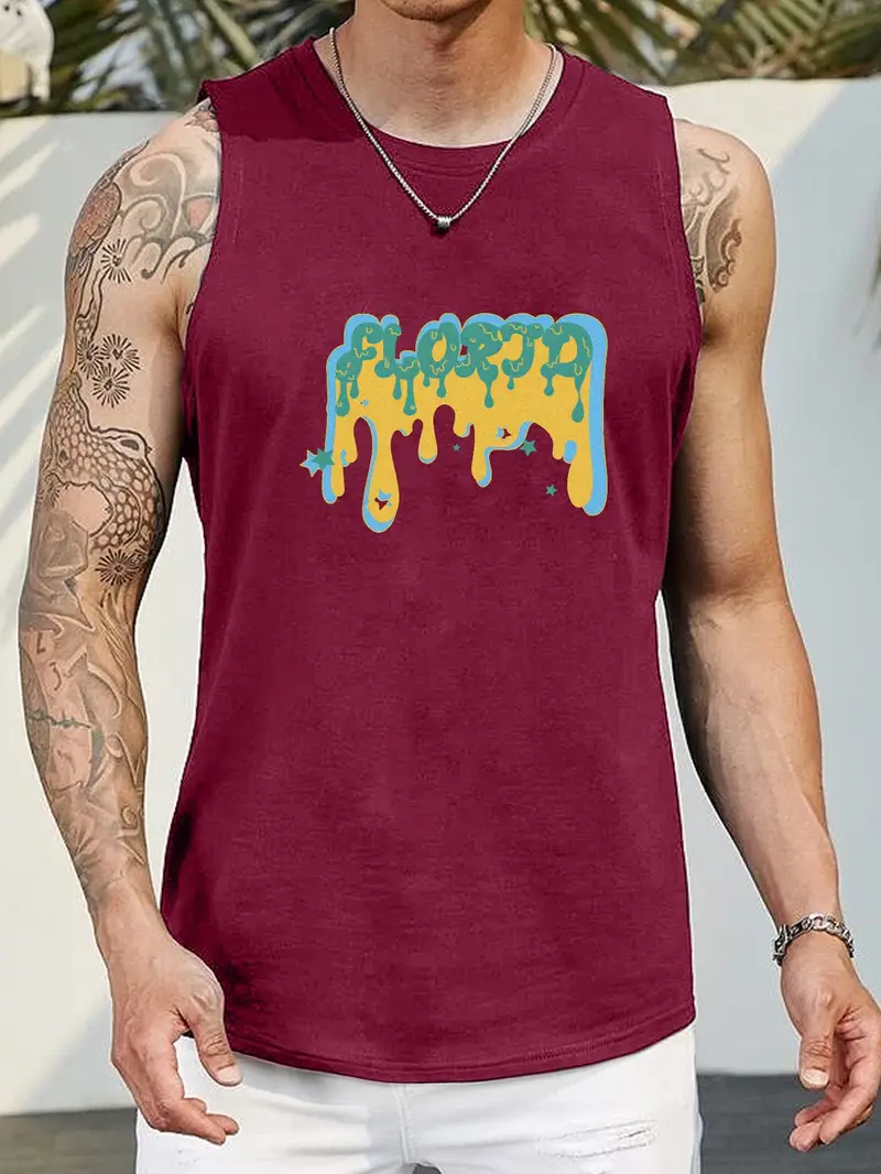 Plus Size Mens Stars Graphic Print Tank Top Causal Fashion Temu New
