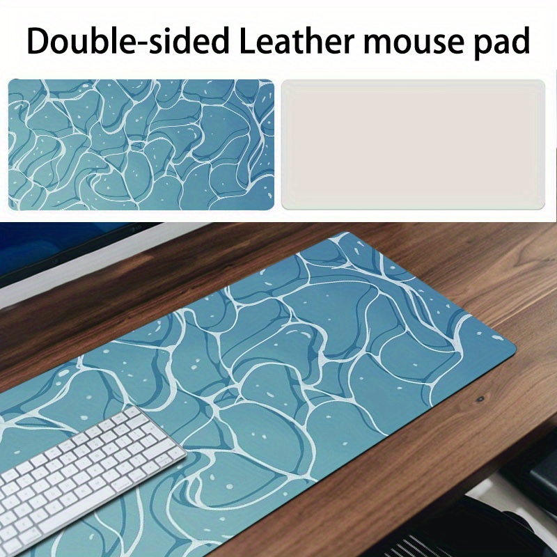 Double side Artificial Leather Mouse Pad Blue Water Ripple - Temu Ireland