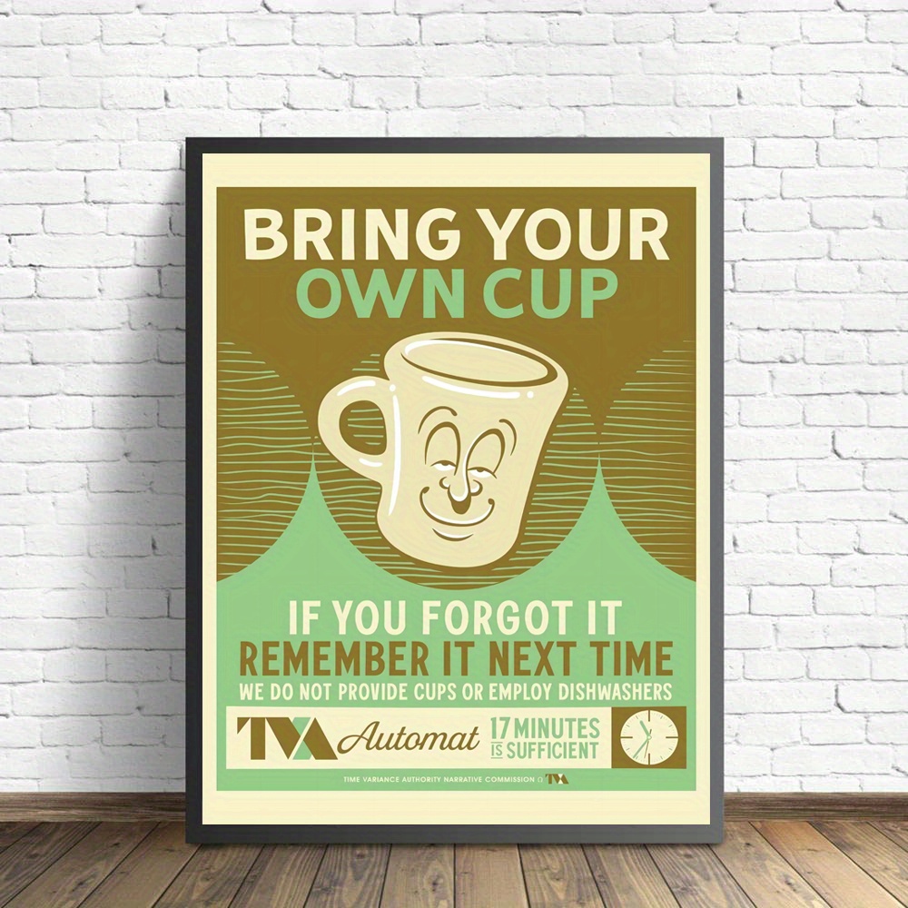 Unframed Canvas Wall Art Tva Bring Cup Poster - Temu Canada