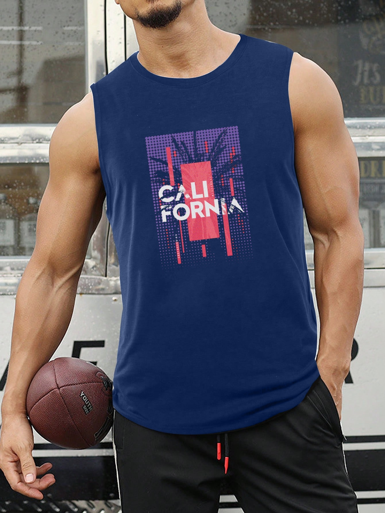 Plus Size Men's Punk Fashion California Print Tank Top - Temu Portugal