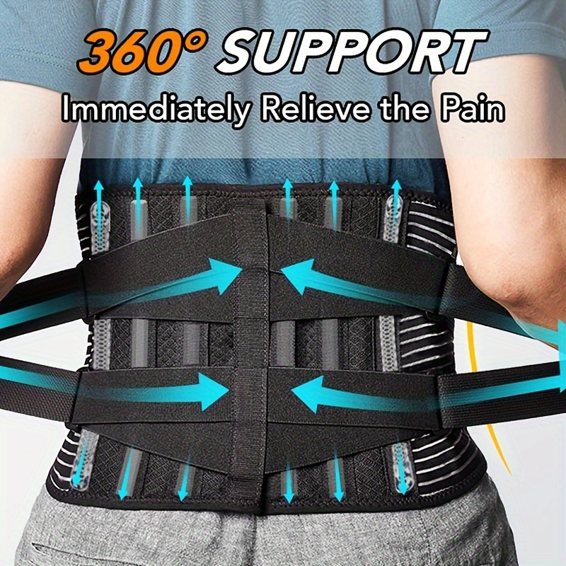 Breathable Back Brace 6 Stays Lumbar Support Belt - Temu