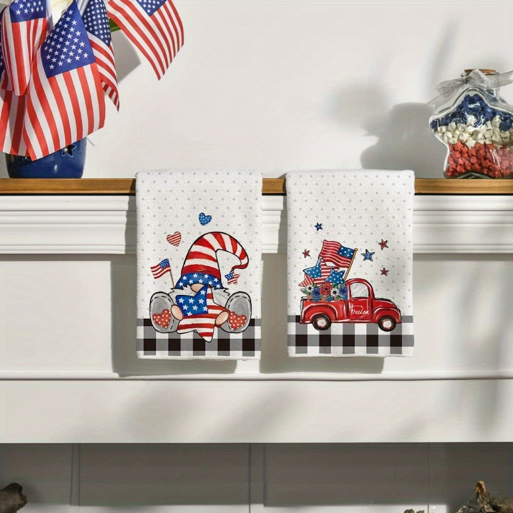 1 2 Шт Рушники Для Рук Кухонна Рушник З Американською Темою Temu