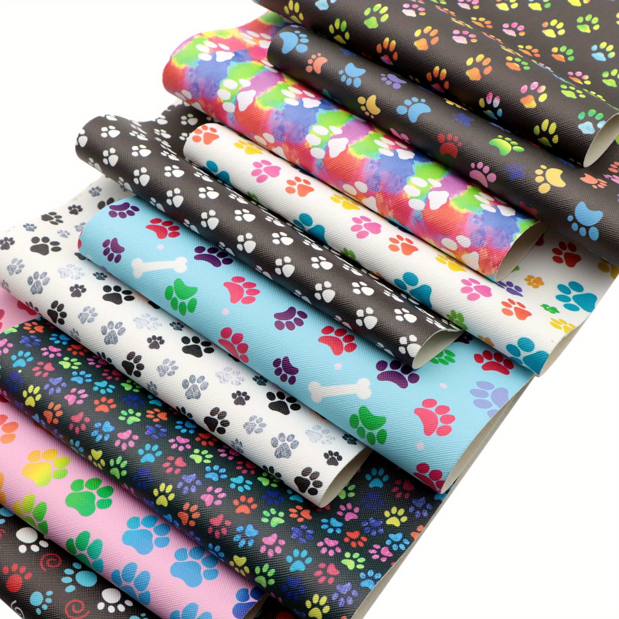 Footprint Dot Bone Faux Synthetic Leather Fabric Sheets Diy - Temu ...