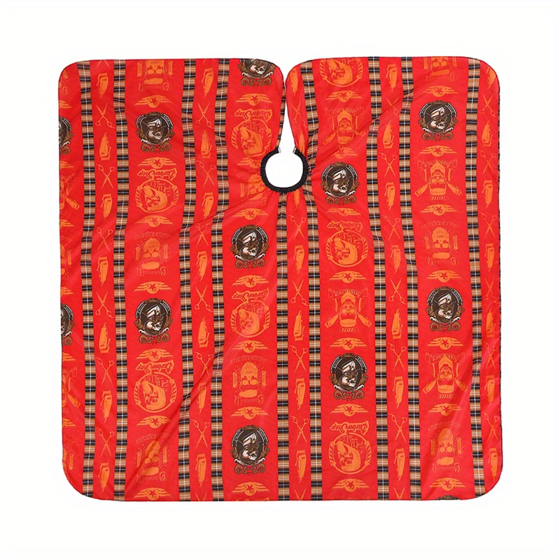Red Haircut Cape Barber Print Adjustable Snap Closure - Temu