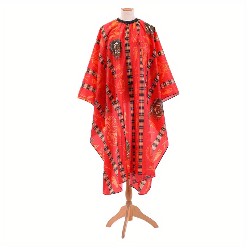 Red Haircut Cape Barber Print Adjustable Snap Closure - Temu