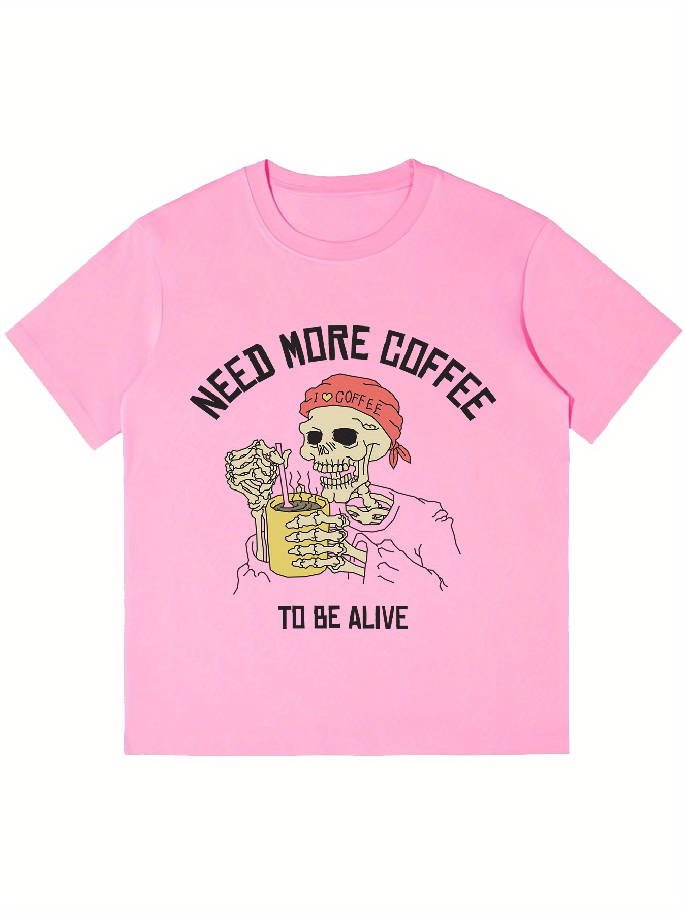 Skeleton Stirring Coffee Pattern Print Men's Creative Top - Temu Australia