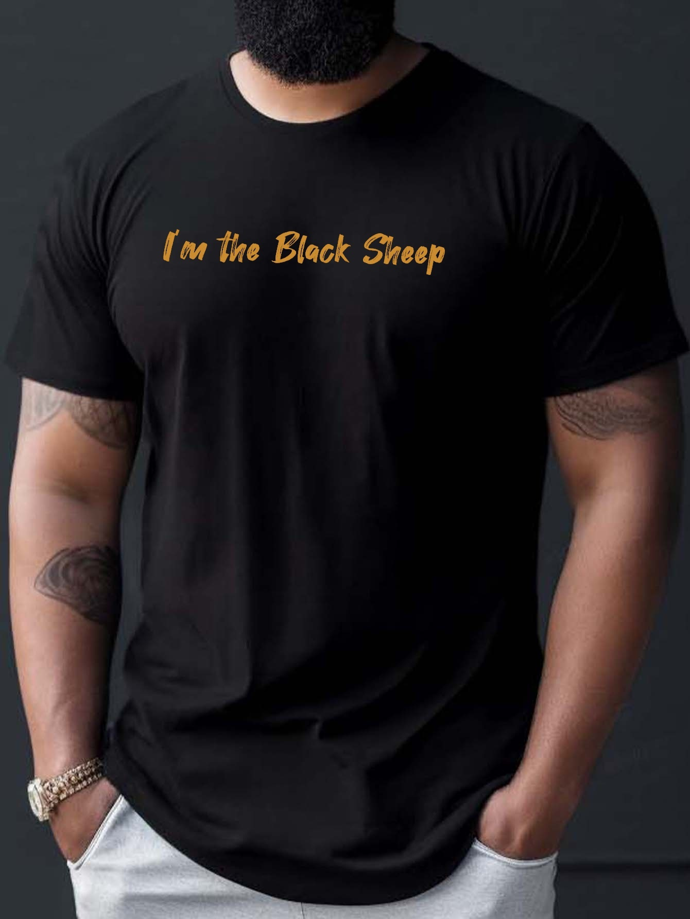 'm Black Sheep Print T Shirt Tees Men Casual Short Sleeve T - Temu ...