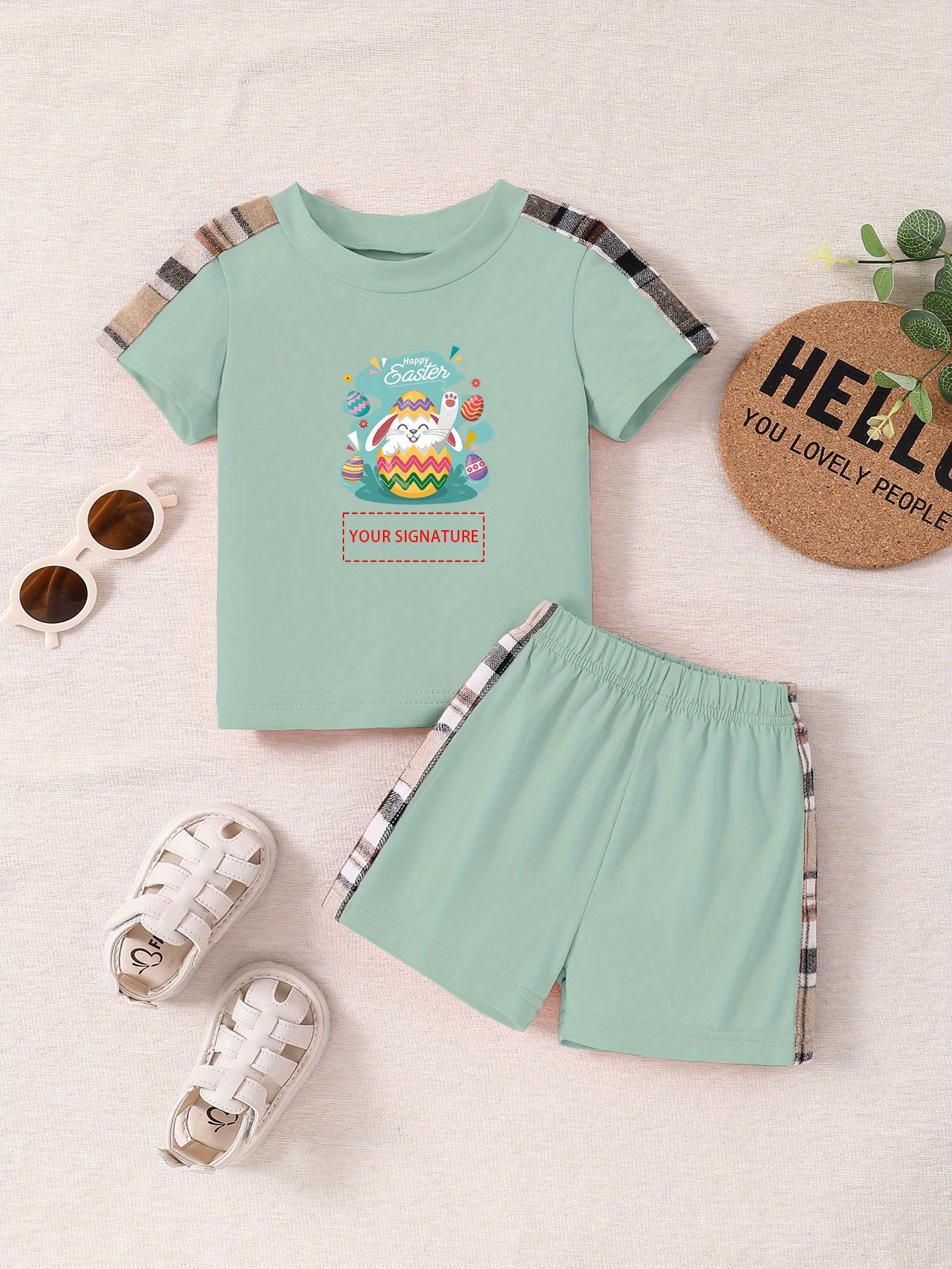 Cartoon Easter Rabbit Print Customize Short Sleeve Cotton T - Temu ...