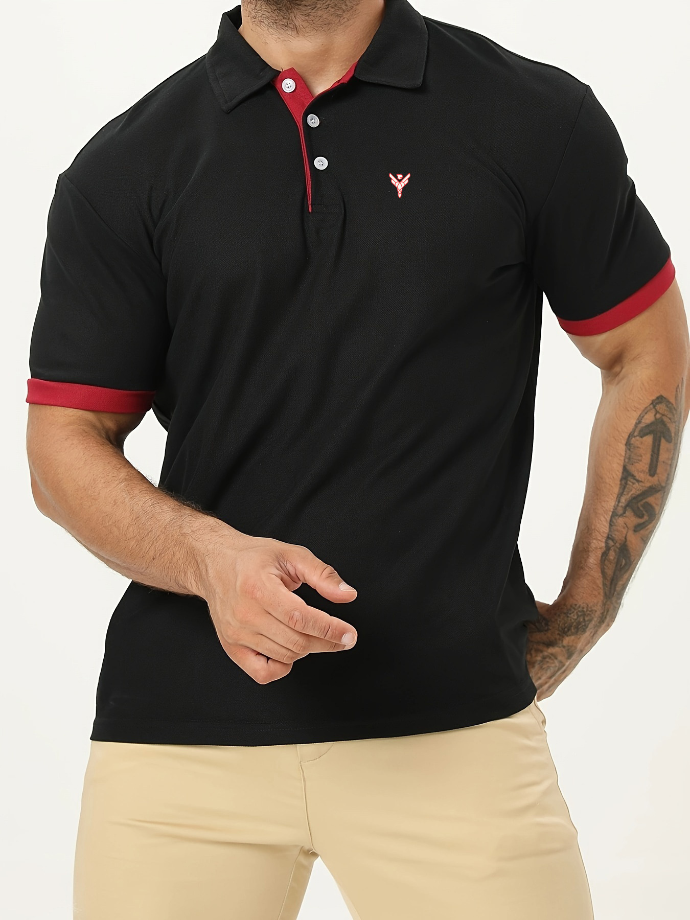 Creative Logo Pattern Men's Golf Short Sleeve Shirts Sports - Temu Canada