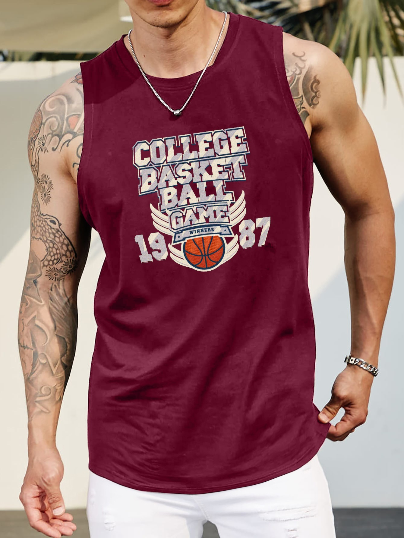 Plus Size Men's Mesh Vest Basketball Print Breathable Sports - Temu ...