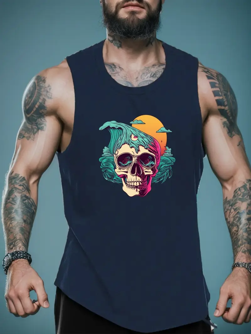 Cloud Skull Sun Print Mens Summer Quick Dry Moisture Temu Canada