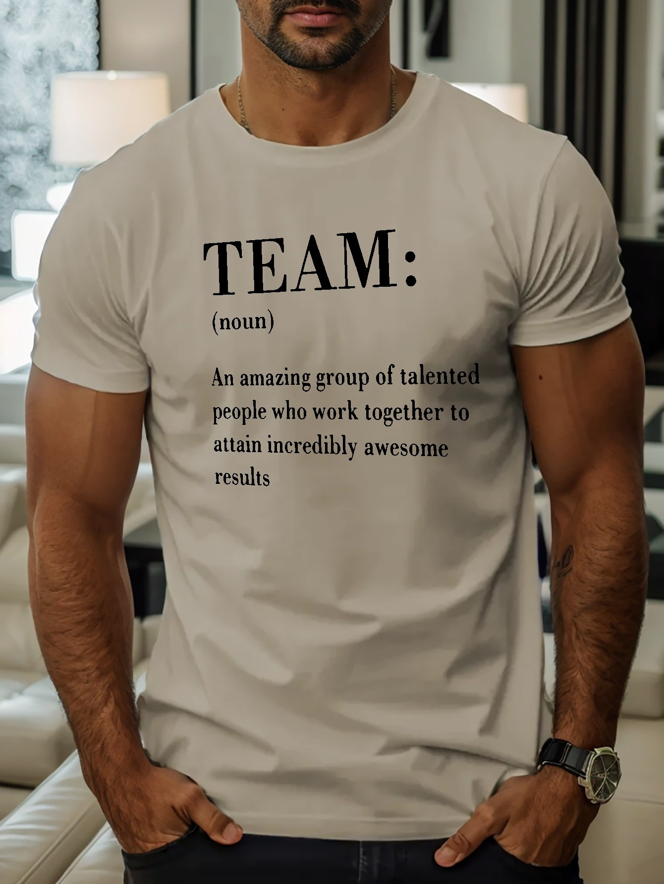 Team Graphic Print Men's Creative Top Casual Short Sleeve - Temu New ...