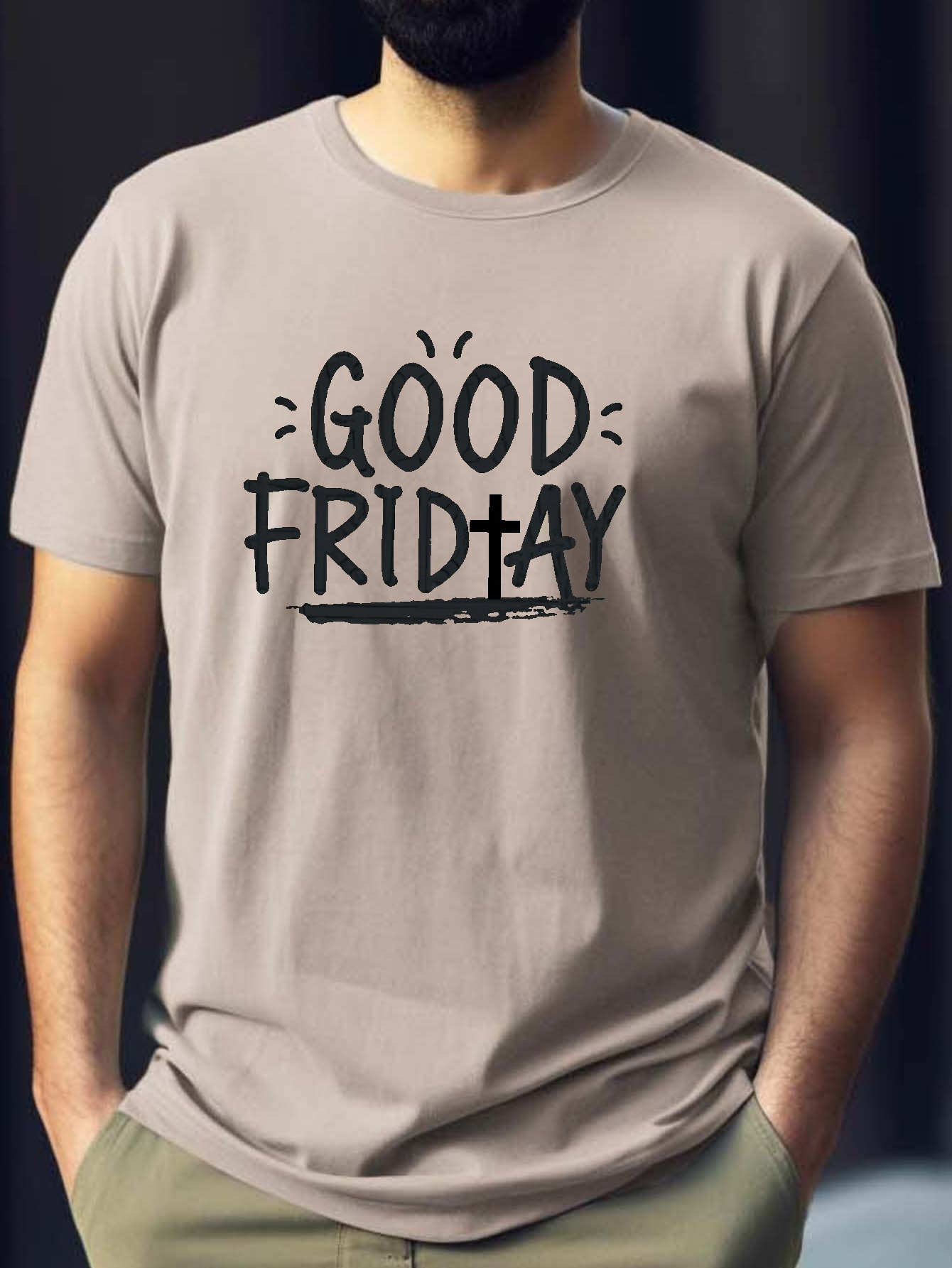 "good Friday" Print Crew Neck T shirt Men Casual Short - Temu Ireland