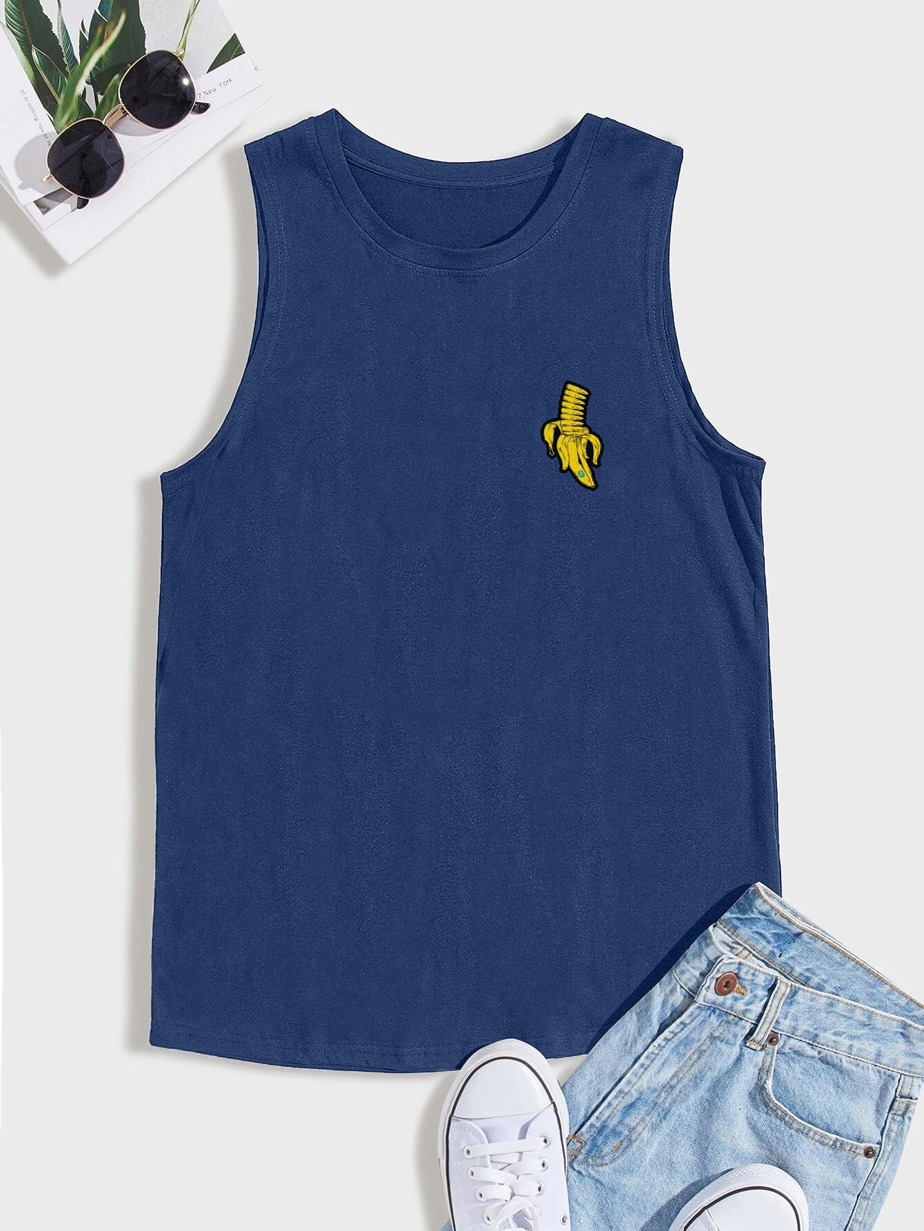 Plus Size Cartoon Banana Print Tank Top Men Casual - Temu Canada