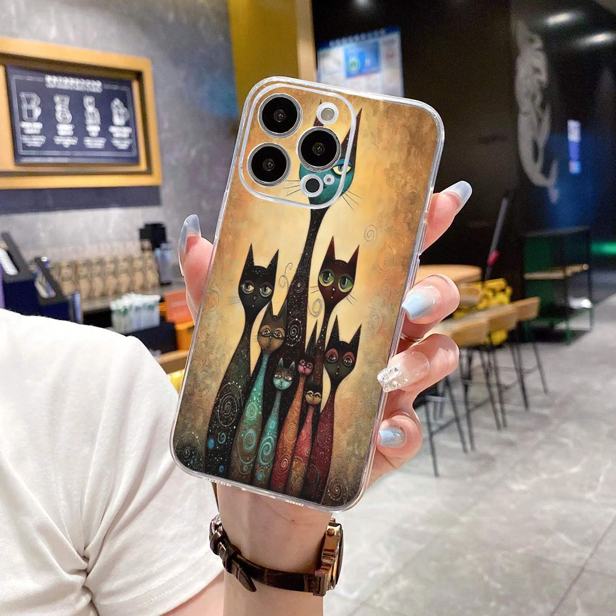 Painted Cats Pattern Design Shockproof Slim Protective Cove - Temu New ...