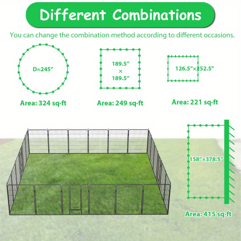 Dog Playpen Foldable 24 Panels Dog Pen Height Pet Enclosure - Temu