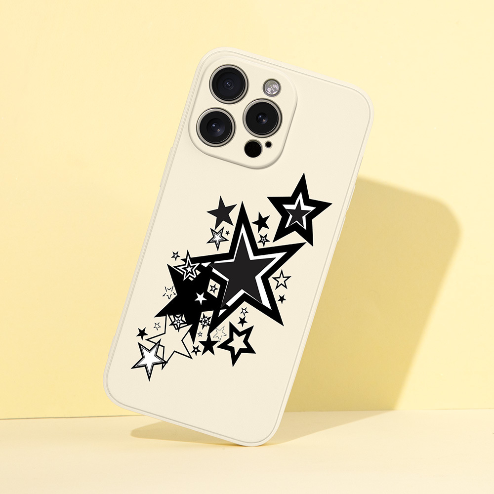 Star Pop Pattern Straight Edge Liquid Silicone Drop Proof - Temu Australia