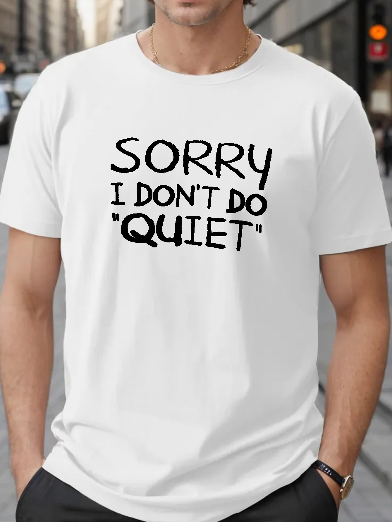 plus size mens sorry dont quiet letter print short sleeve t - Temu Canada