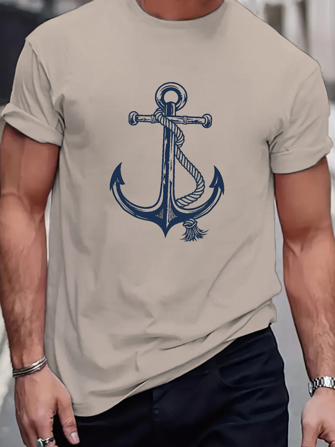 men's nautical graphic tee casual crew neck short - Temu Australia