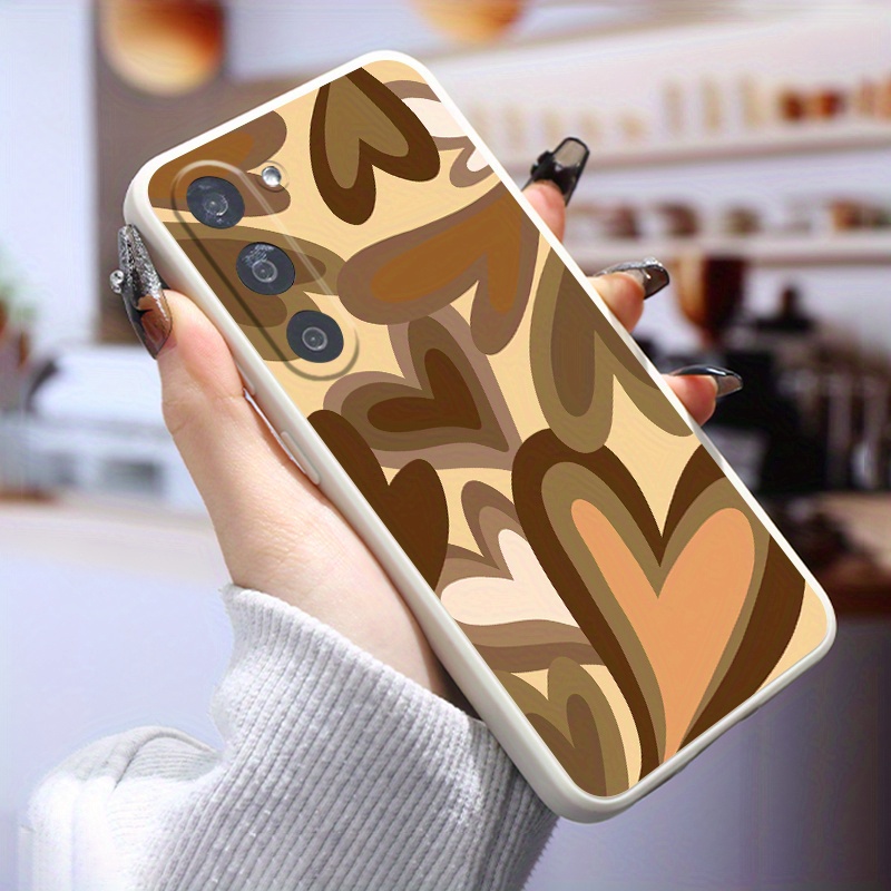 Samsung Luxury Brown Heart Phone Case Galaxy S24 Ultra S23 - Temu Ireland