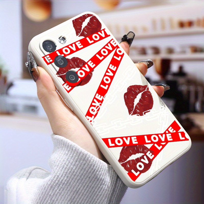 Samsung Luxury Red Lip Letter Phone Case Galaxy S24 Ultra - Temu New Zealand