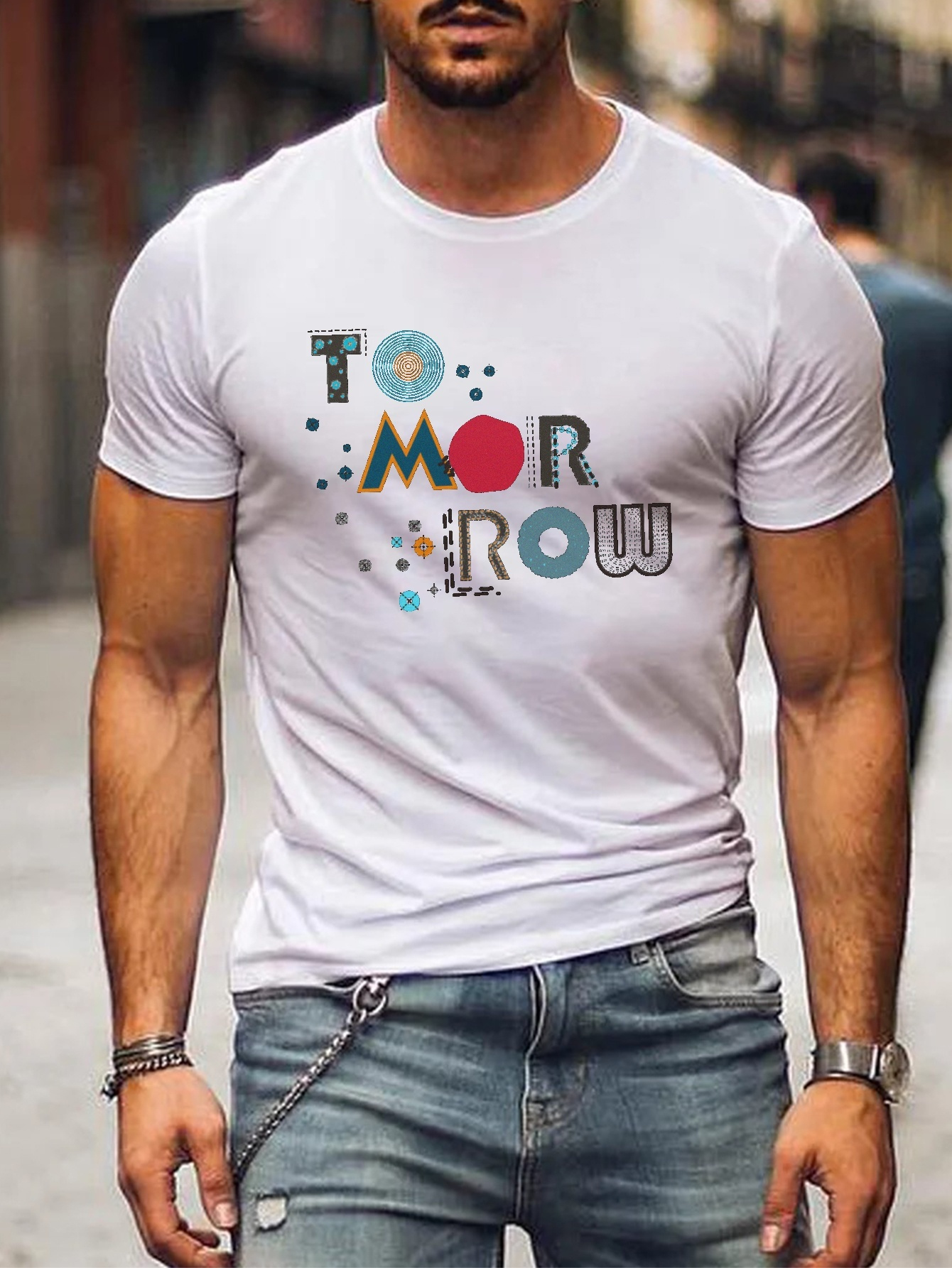Plus Size Men's "tomorrow" Graphic Print T shirt Summer - Temu Canada