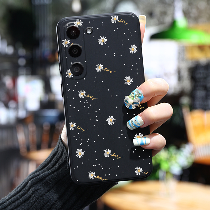 כיסוי טלפון סיליקון מפנק עבור Samsung עם ציור פרחים ידני - Temu Israel