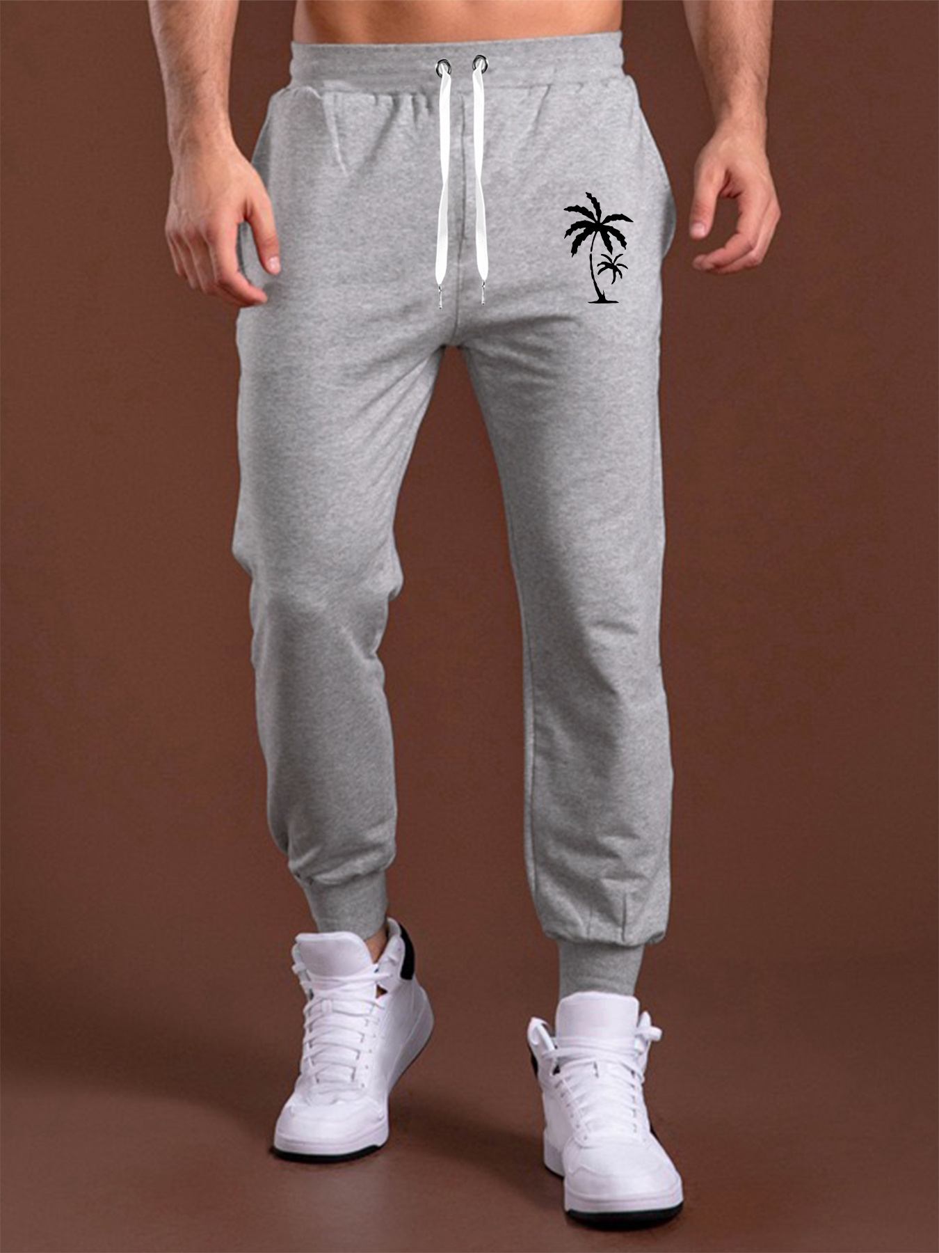 Coconut Tree Print Men's Street Fashion Jogger Pants - Temu United Emirates