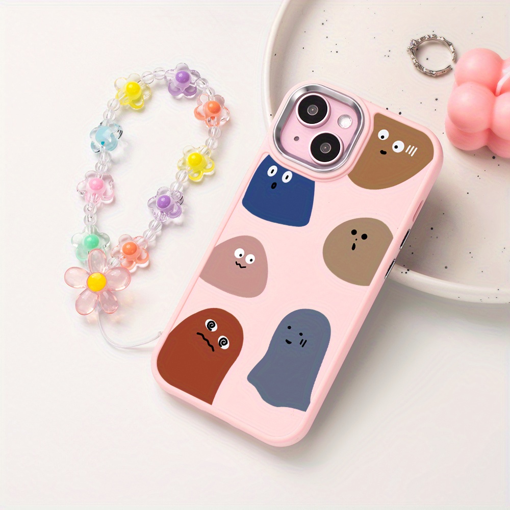 Cartoon Pop Pattern Electroplated Frame Phone Case - Temu Australia