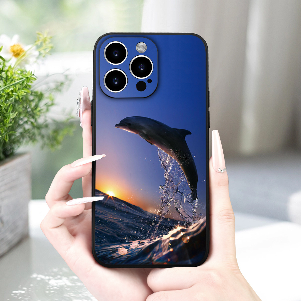 Dolphin Pattern Anti slip Transparent Material Phone Case - Temu New Zealand