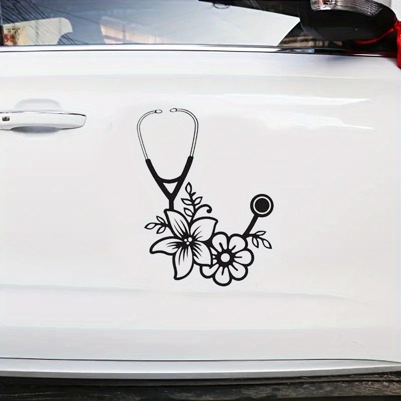 Nurse Stethoscope Flower Car Stickers Laptop Water Bottle - Temu Australia