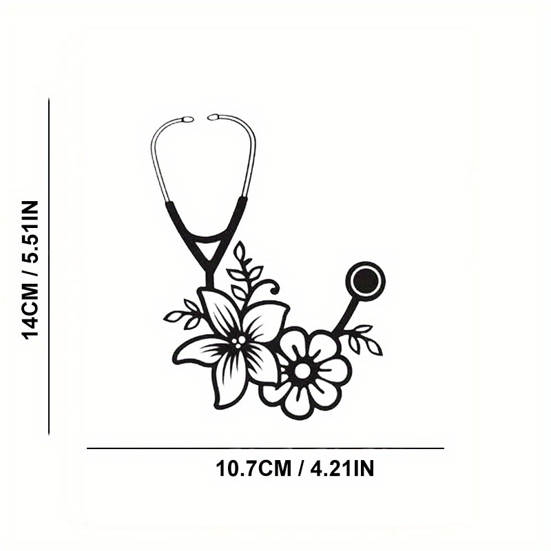 Nurse Stethoscope Flower Car Stickers Laptop Water Bottle - Temu Australia