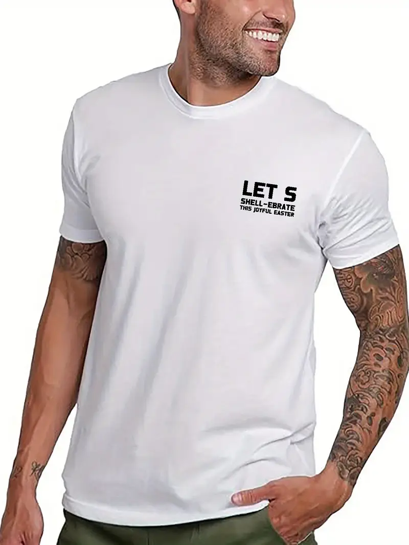Celebrate Joyful Easter Print T Shirt Tees Men Casual Short Temu