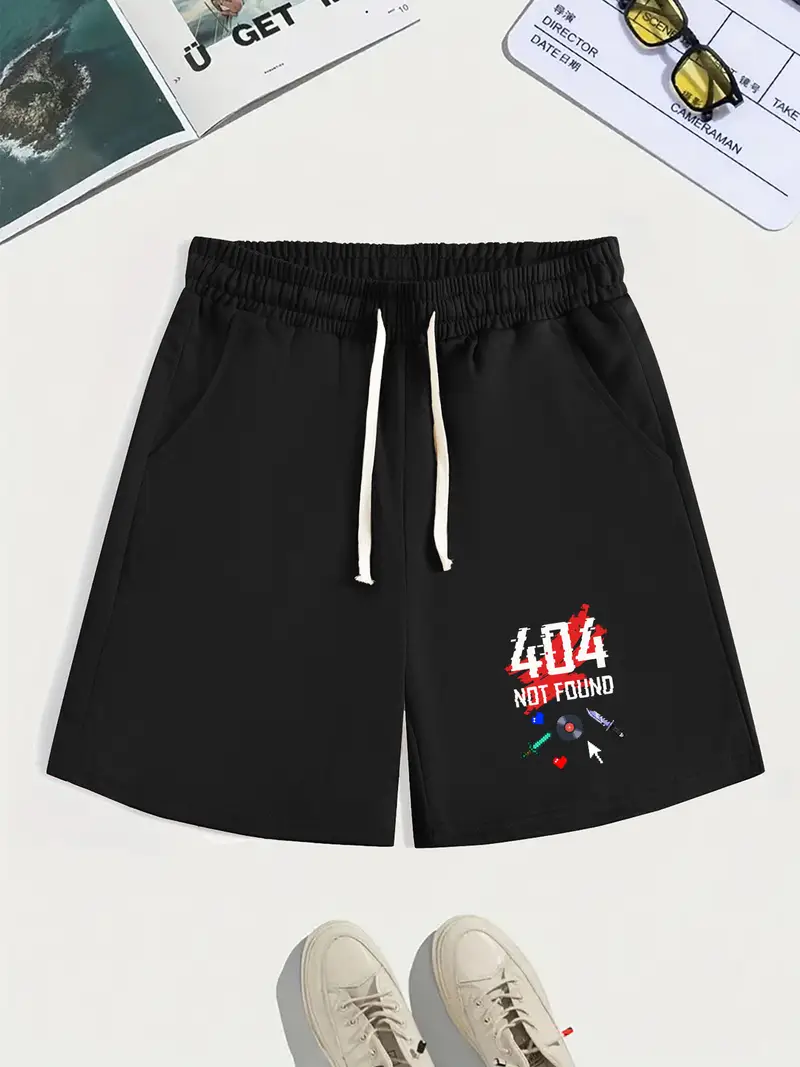 404 Print Mens Drawstring Pants Loose Casual Waist Trousers Temu