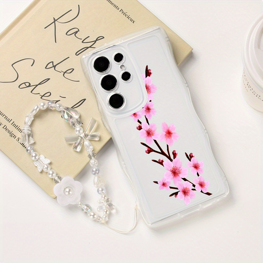 Transparent Wave Pattern Phone Case A Hand Chain Suitable - Temu New Zealand