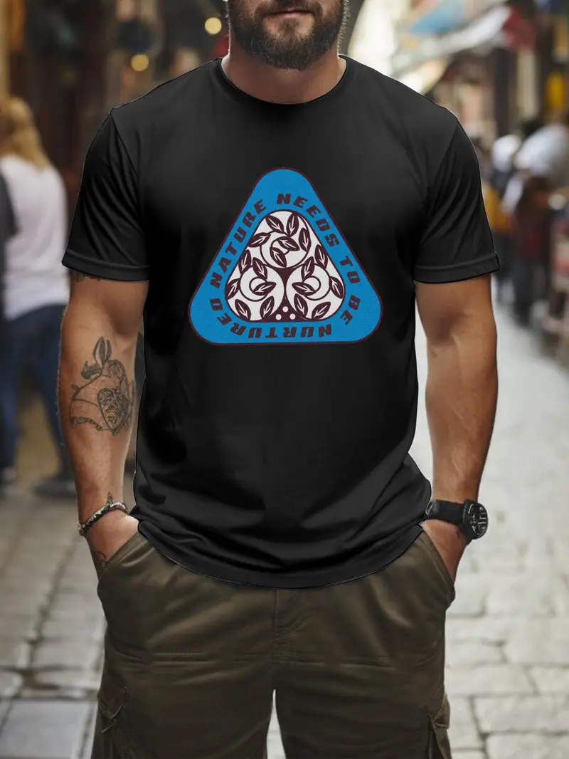Plus Size Mens Pattern Graphic Print T Shirt Outdoor Sports Temu New