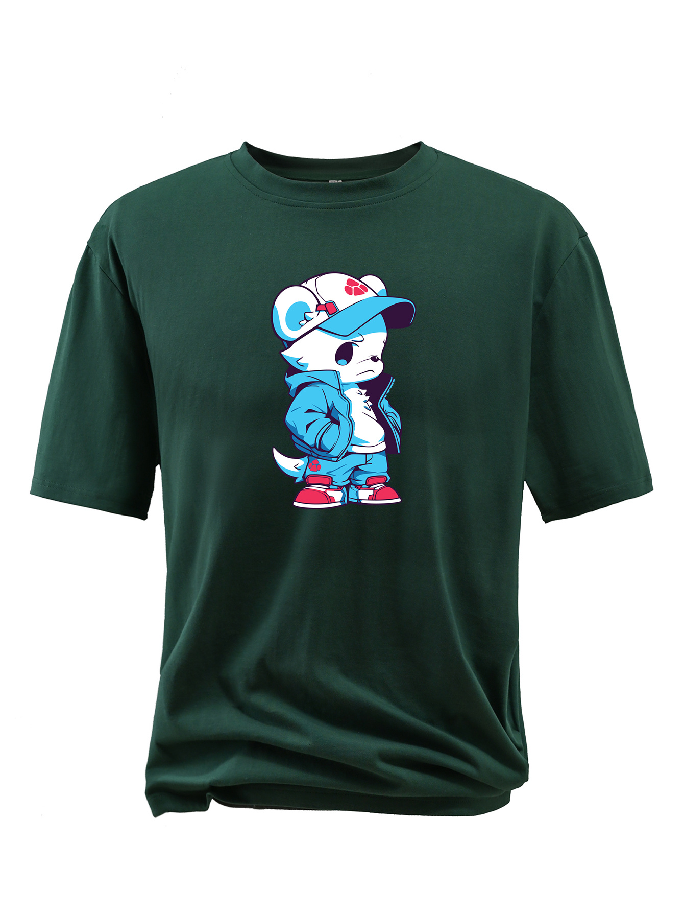 Plus Size Men's Anime Bear Print T shirt Summer Trendy - Temu Ireland