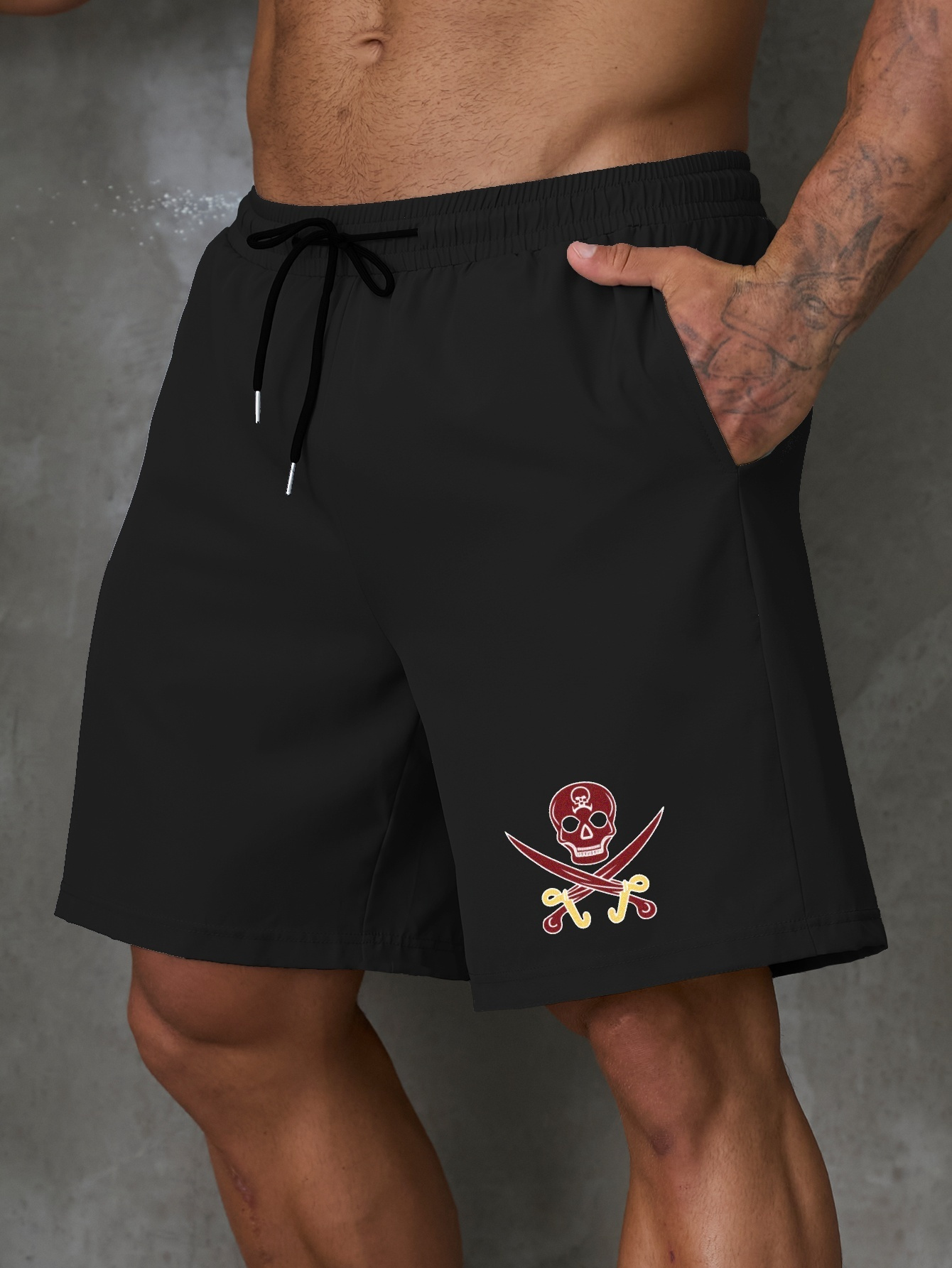 Plus Size Mens Skull Graphic Print Shorts Pockets Casual Temu Australia