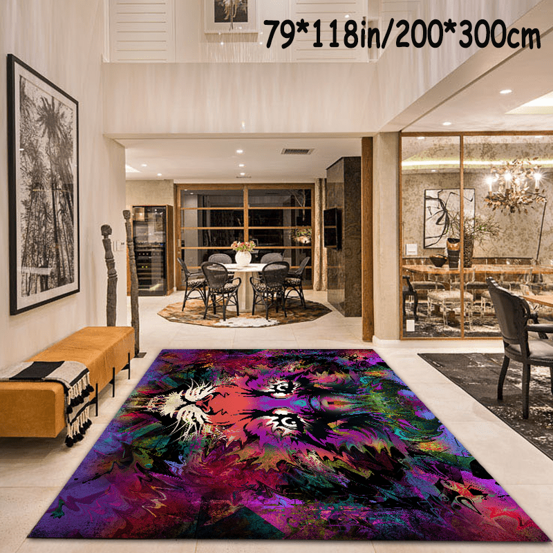 Colorful Animal Head Pattern Carpet Area Rug Hotel Living - Temu ...