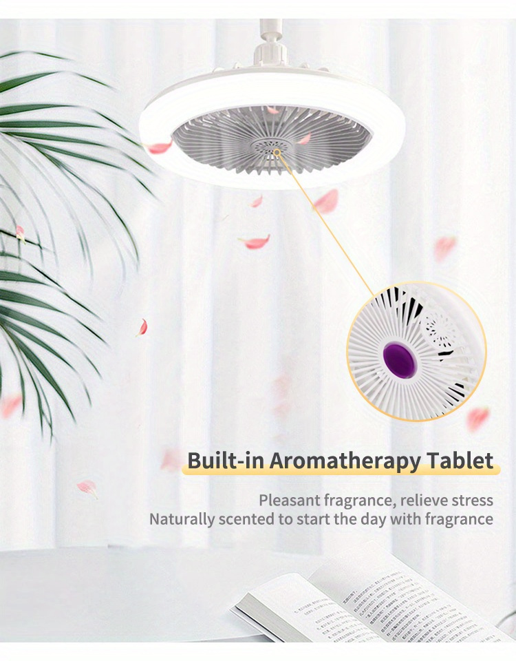 50w Modern Led Ceiling Fan Light With Dimmable Remote Control - Plastic ...