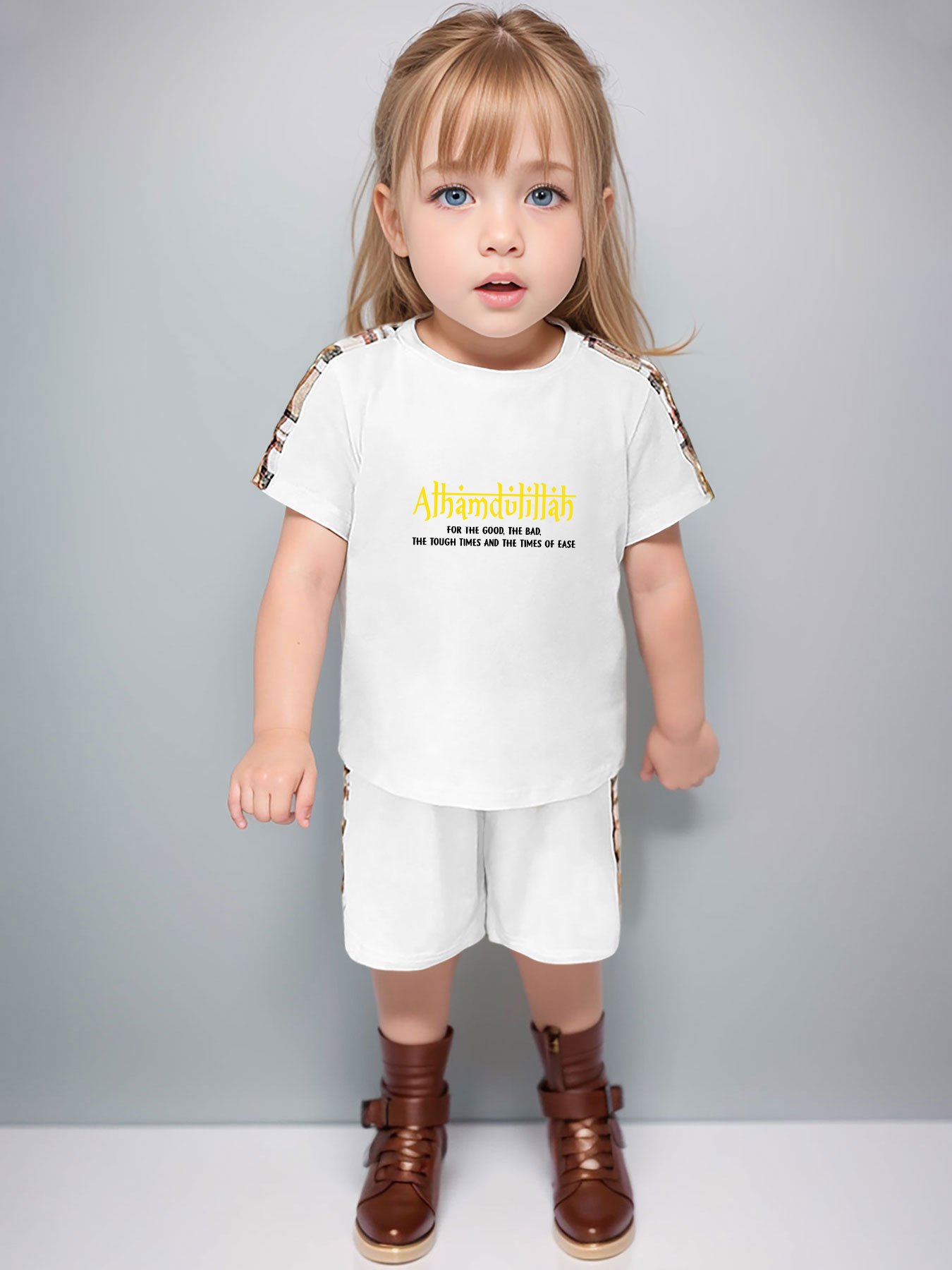 Good Bad Print Baby Girls' Comfy Slightly Flex Cotton Outfit - Temu Denmark