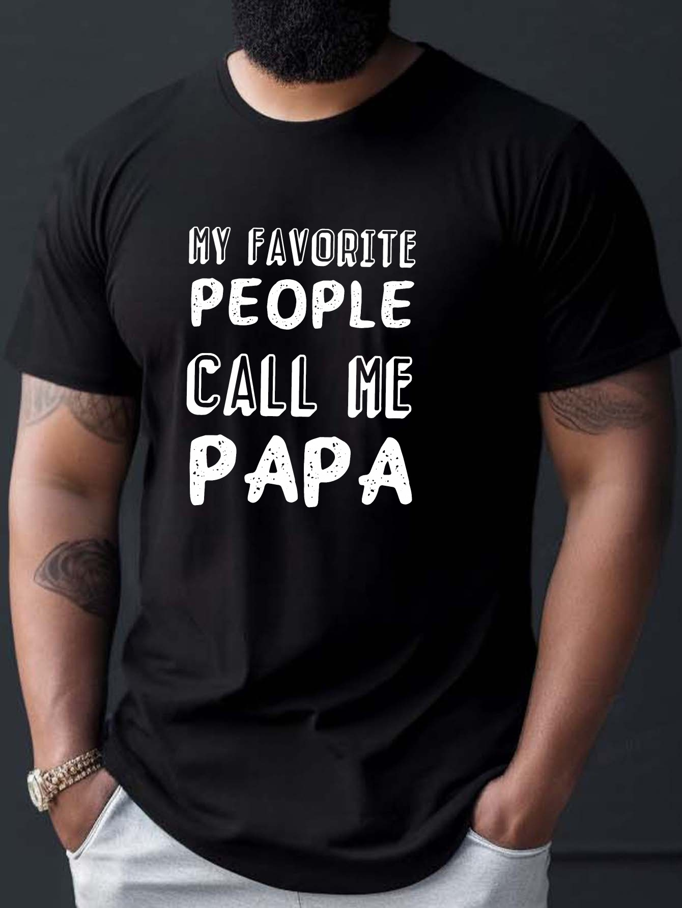 Favorite People Call Papa Print Tee Shirt Tees Men Casual - Temu Canada