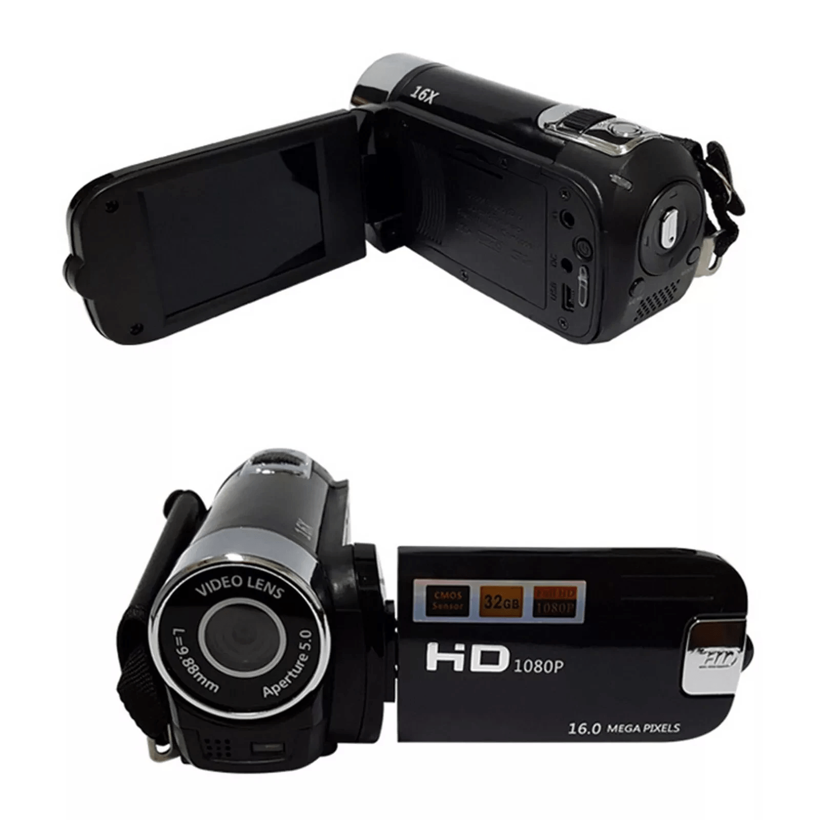Hd Digital Camera Flip Screen 1080p Video Camcorder 16mp 16x - Temu Bahrain